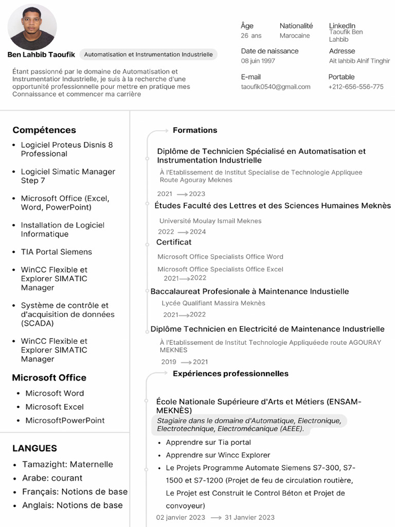 CV Ben Lahbib1 | PDF