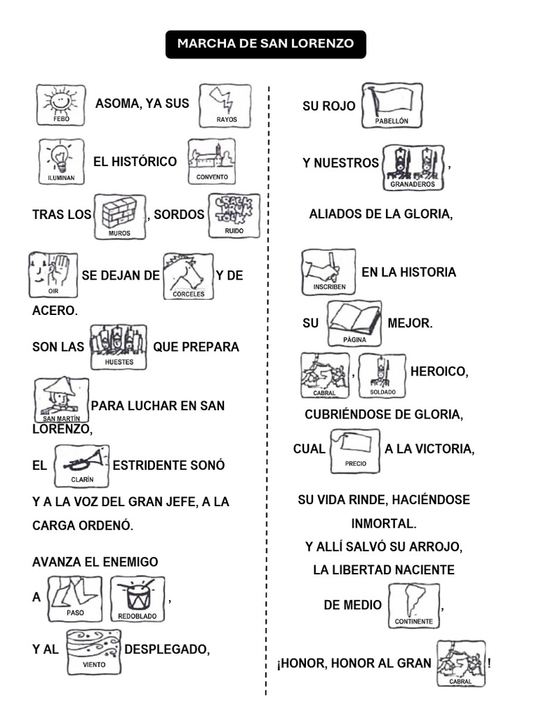 Marcha de San Lorenzo con Pictogramas | PDF