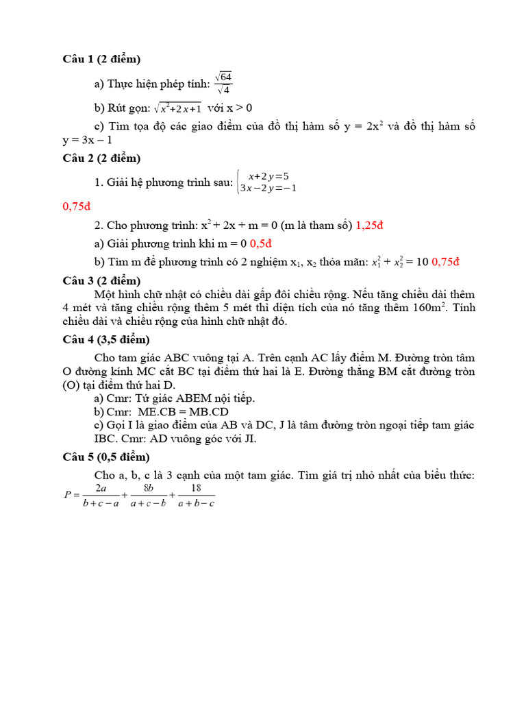 -Đề Thi Vào 10 - THCS Tiên Lãng | PDF