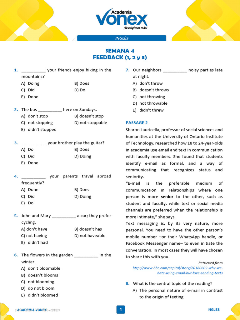 Ingles - S4 | PDF | Text Messaging | Communication