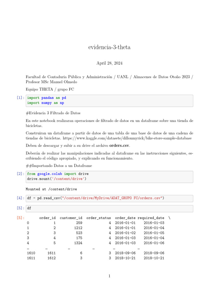 Evidencia 3 Theta | PDF | Gestión de datos | Datos