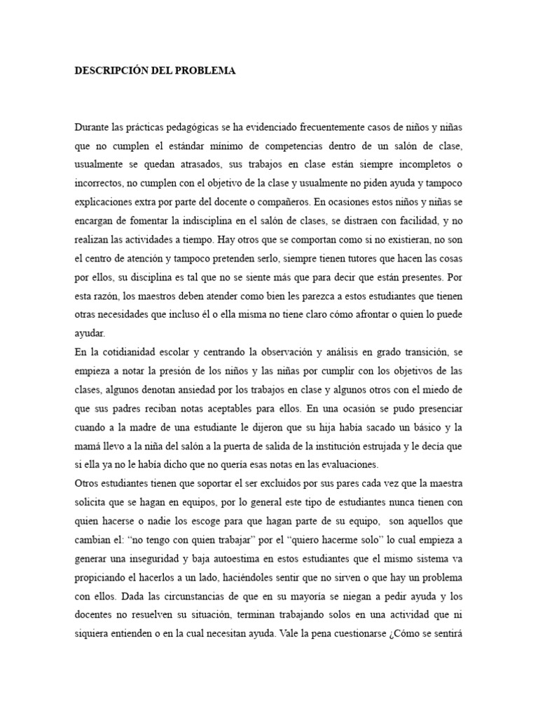 Ej. Descripción Del Problema | Descargar gratis PDF | Aprendizaje ...