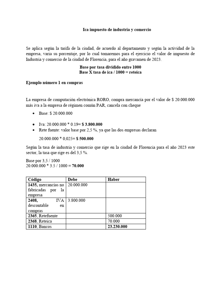 ICA OK | PDF | Impuestos | Contabilidad