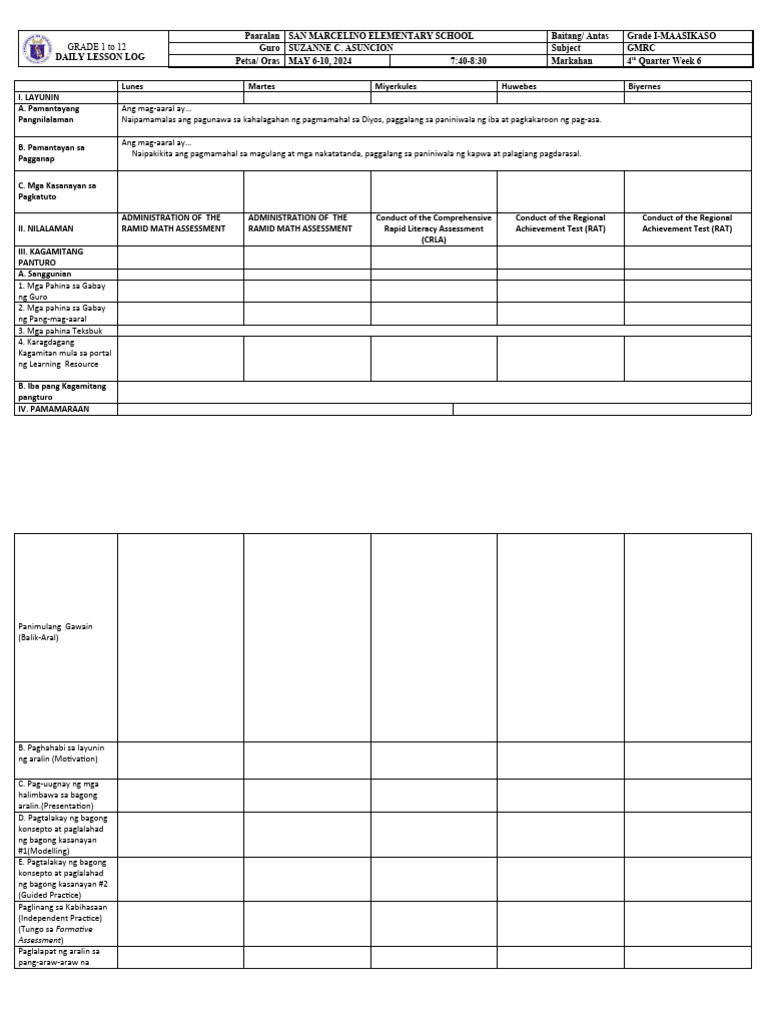 DLL GMRC Q4 W6 | PDF