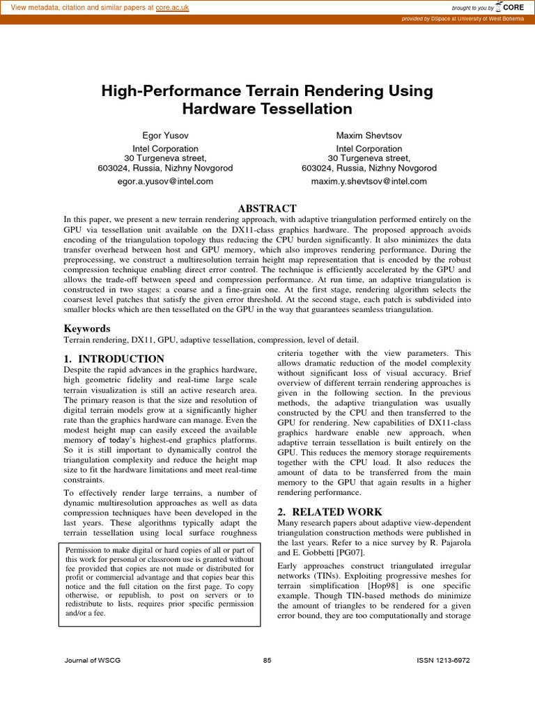 High-Performance Terrain Rendering Using Hardware Tessellation | PDF ...
