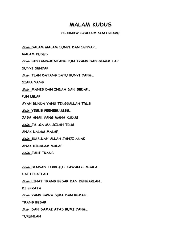 Malam Kudus | PDF | Agama & Spiritualitas