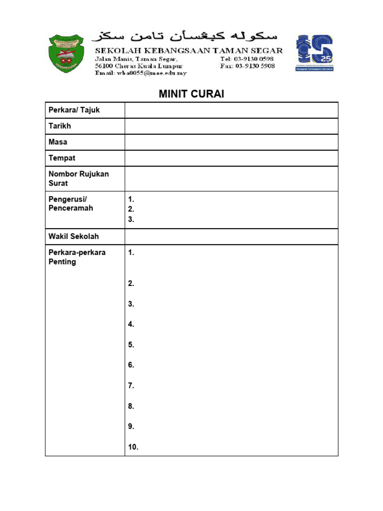 Tapak Minit Curai | PDF