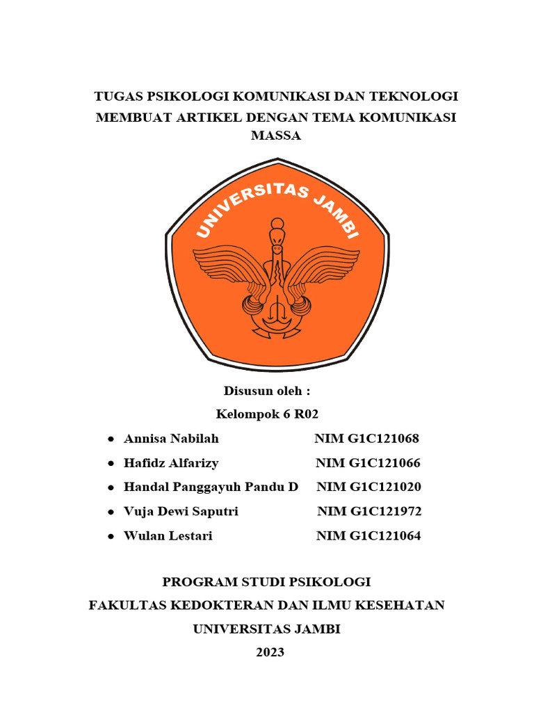 KELOMPOK 6 R02 Psi. Komunikasi Dan Teknologi Artikel Tema Komunikasi Massa Fix | PDF