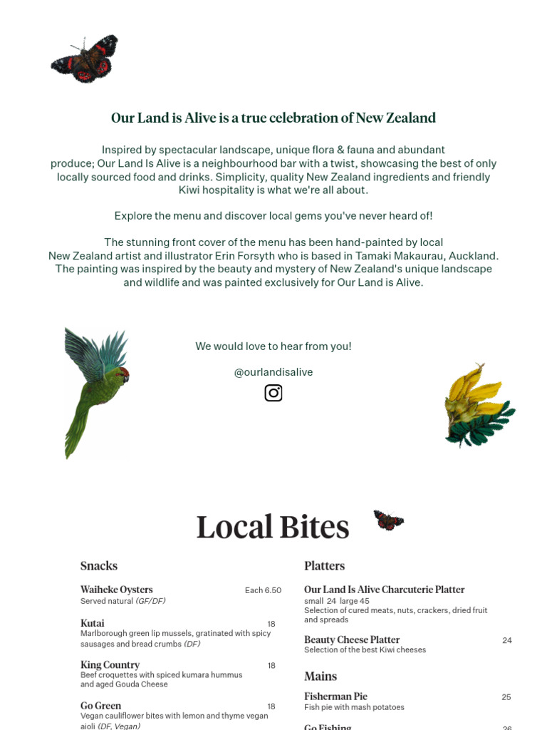 Cdakl Our Land Is Alive Menu 15122023 | PDF | Whisky | Foods