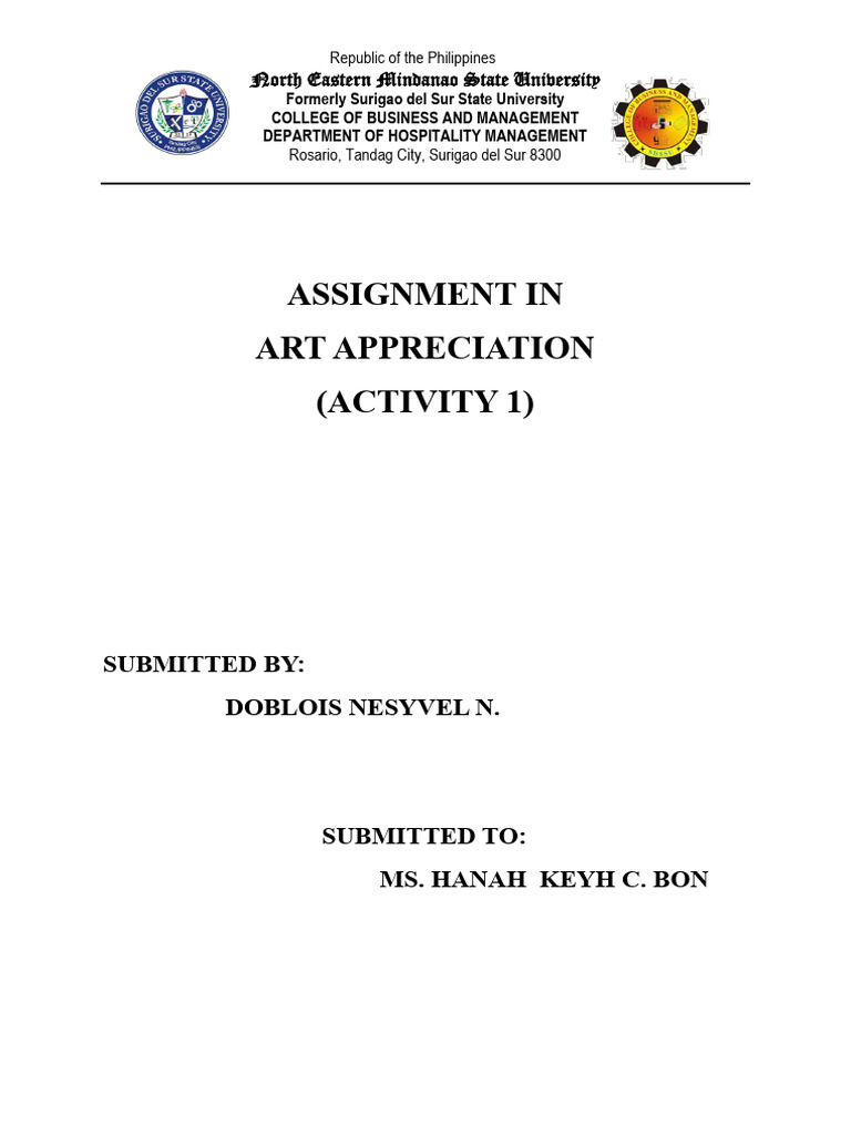Art Appreciation Assignment Overview | PDF | Creativity | Humanities