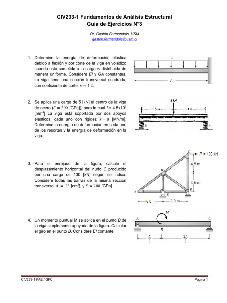 Guia 3 Clapeyron | PDF | Viga (Estructura) | Rigidez