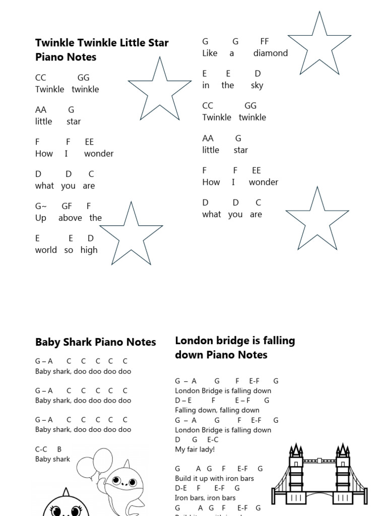 Twinkle Twinkle Little Star Piano Notes | PDF