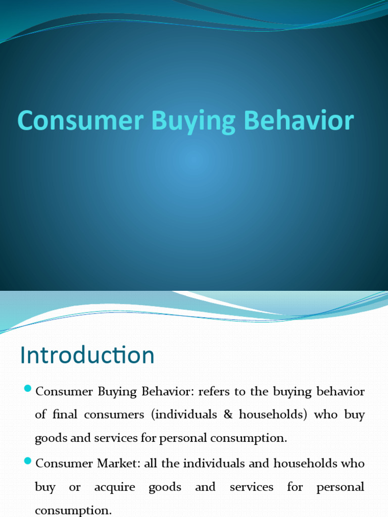 Understanding Consumer Buying Behavior | PDF | Motivational | Motivation