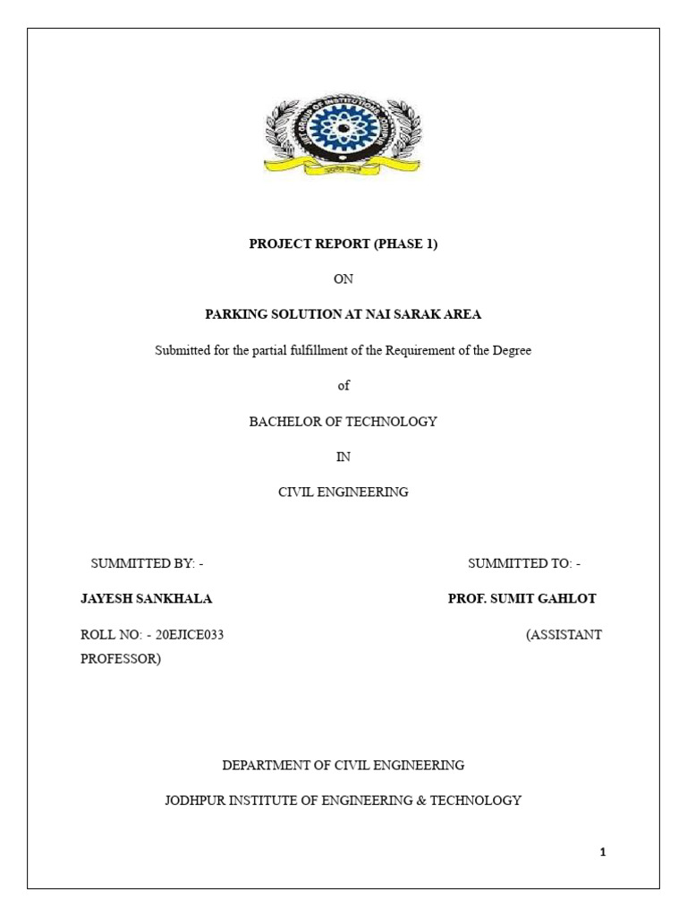 Jayesh Sankhala Project Report | PDF | Parking | Geographic Information System