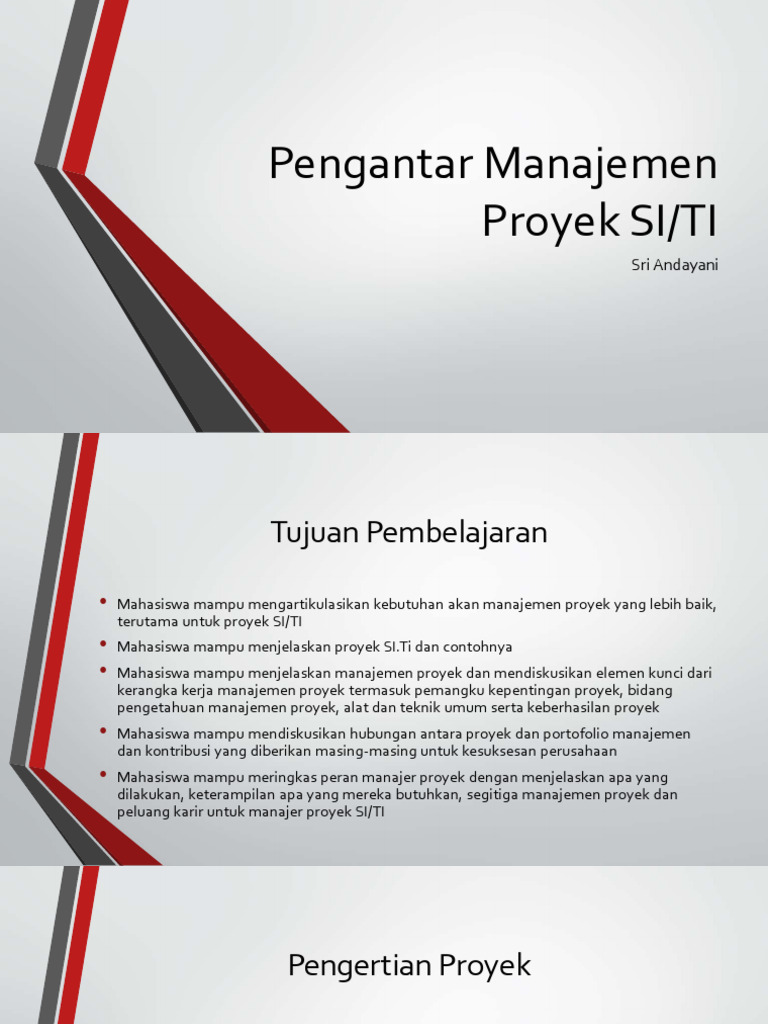 P02 Pengantar Manajemen Proyek SI | PDF
