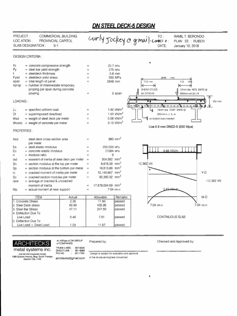 DN Steel Deck 5 Design | PDF