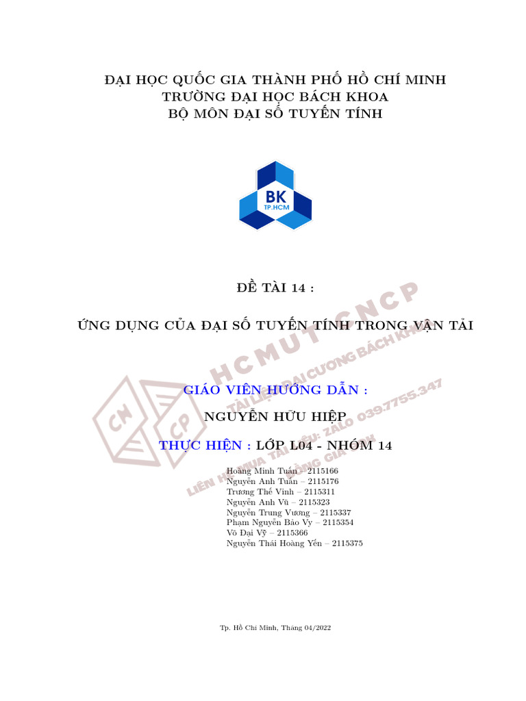 BTL ĐSTT L04 | PDF