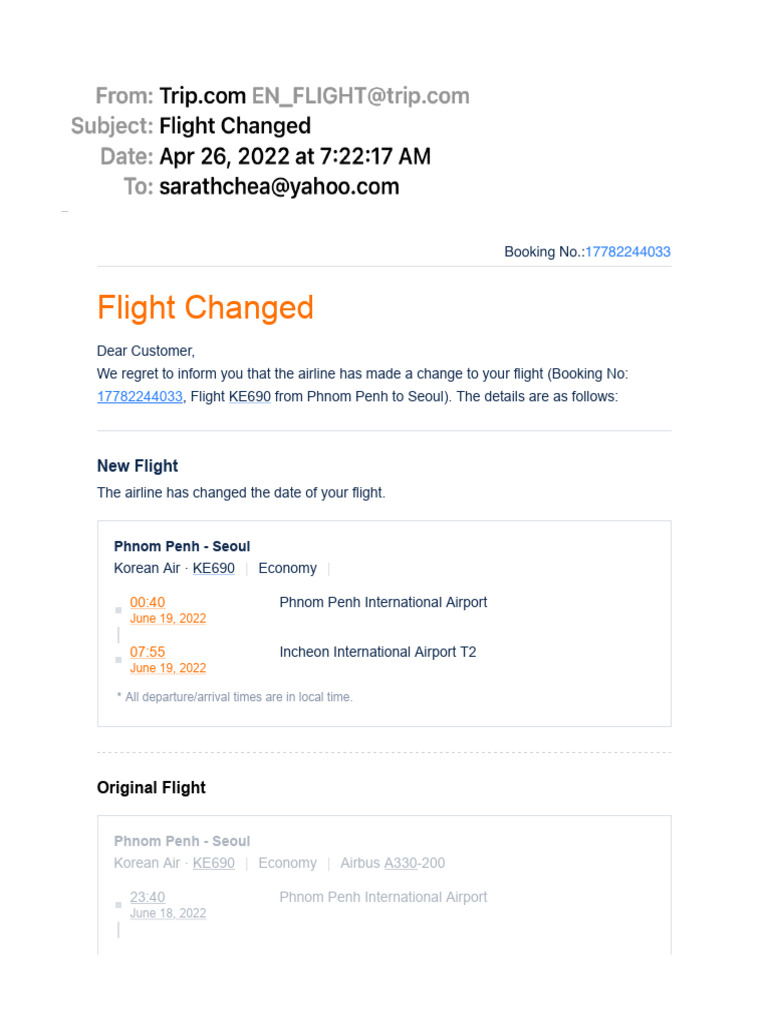 Flight Changed | PDF | Aviation