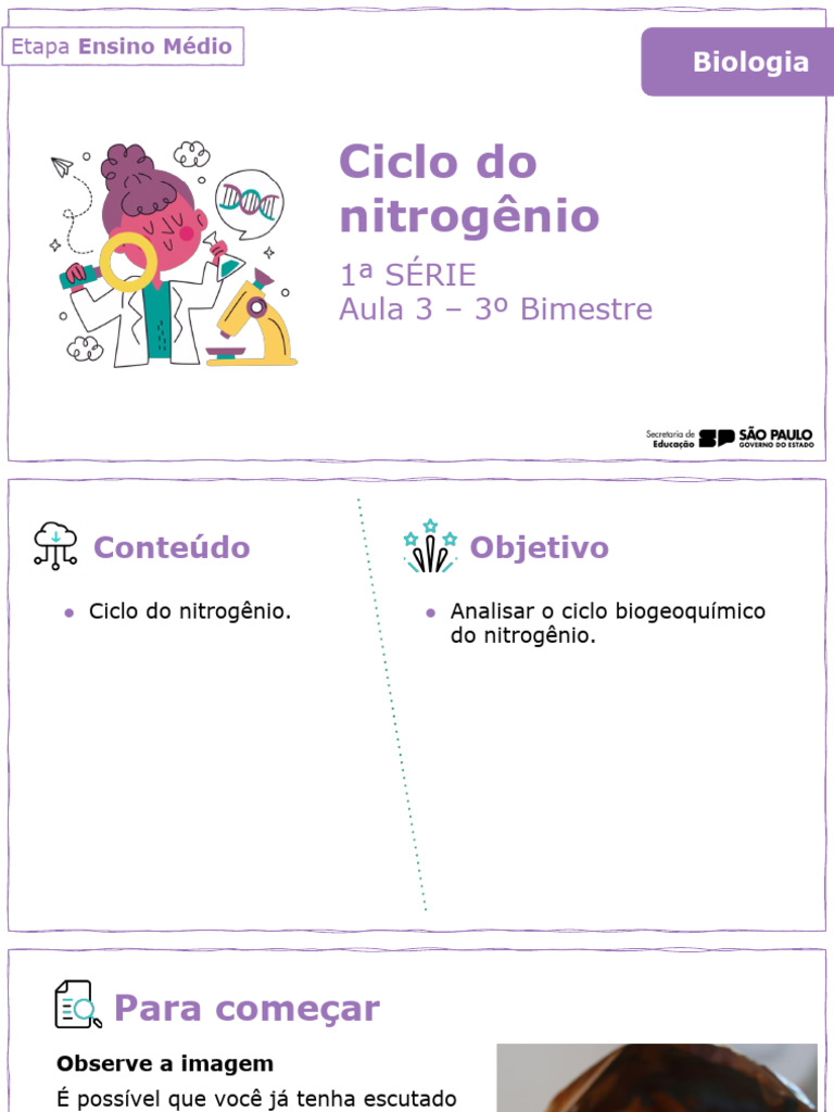 AULA 3 - CICLO DO NITROGENIO | PDF | Nitrogênio | Biologia