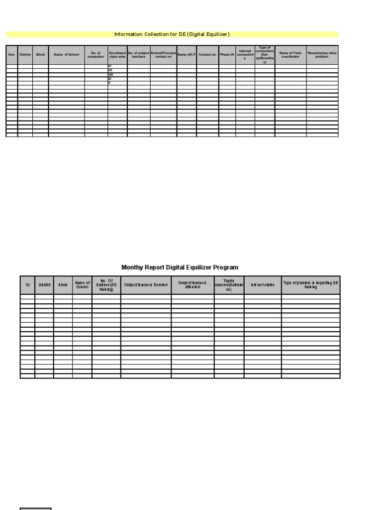 School Digital Program Data Collection | PDF