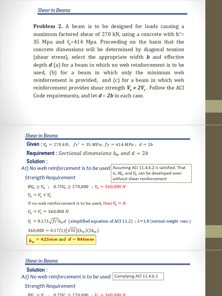 CE-135_Shear-in-Beams-sample-problem | PDF | Shear Stress | Beam (Structure)