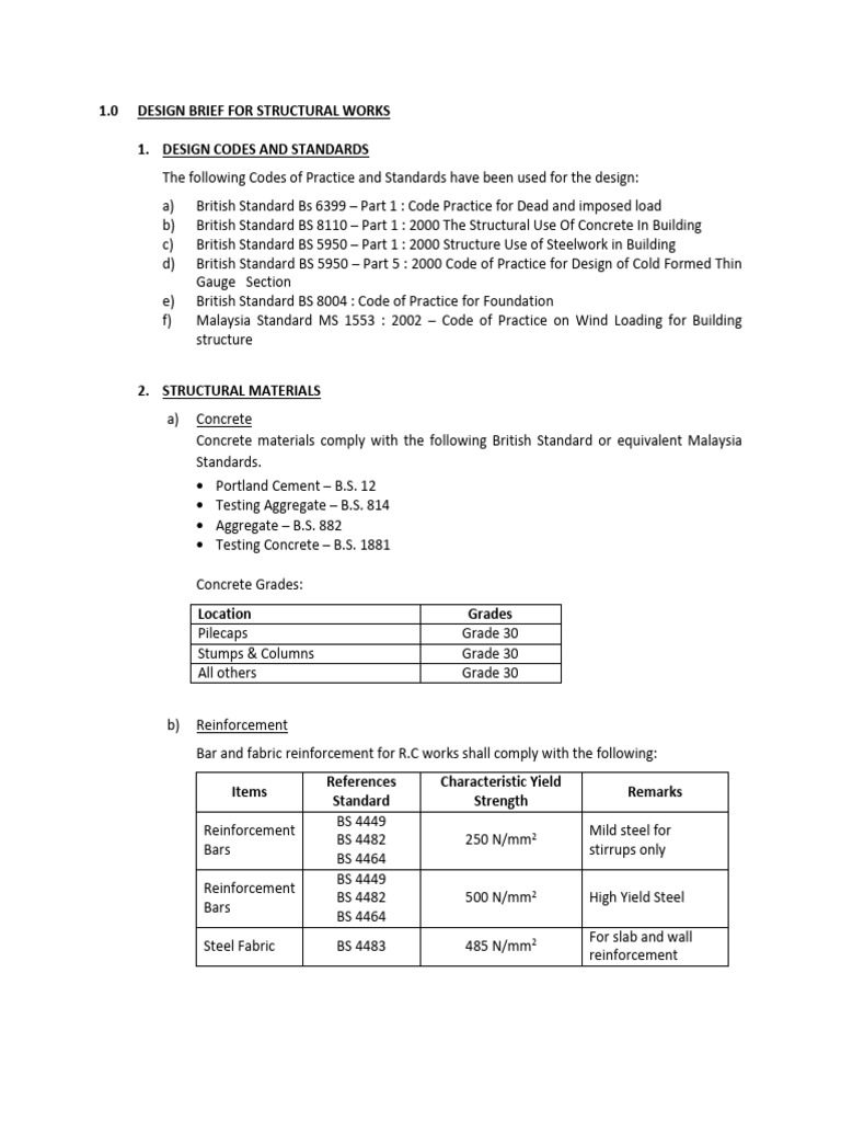 Design Brief | PDF | Concrete | Civil Engineering