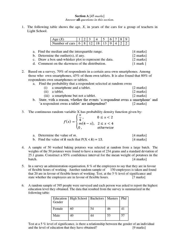 Trial Sem 3 2021 | PDF | Robust Statistics | Statistical Theory