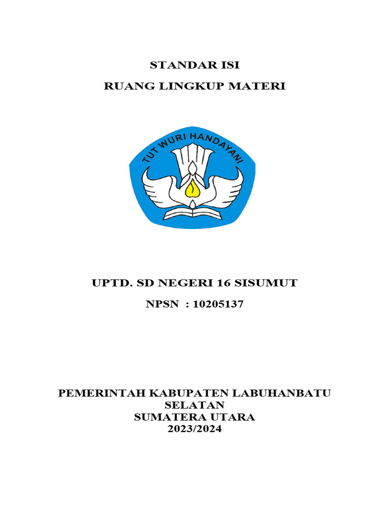 Standar Isi Pendidikan Dasar 2023/2024 | PDF