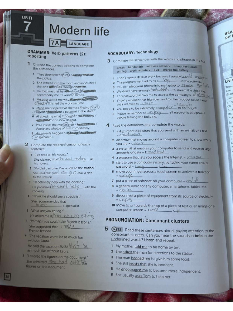 Workbook Unit 7 | PDF