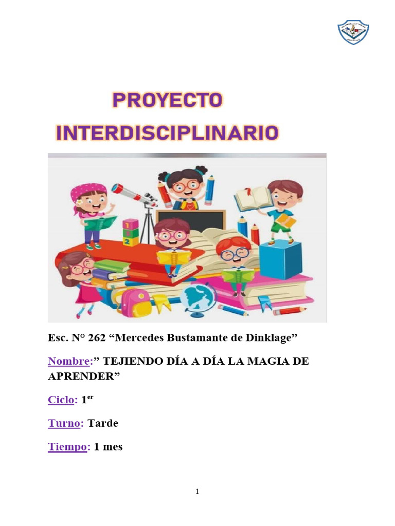Proyecto Interdisciplinario (1) 2023 | PDF | Aprendizaje | Números