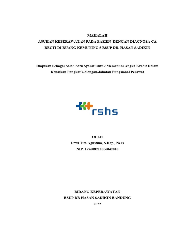 Askep CA Recti Ibu Dewi (Edited) | PDF