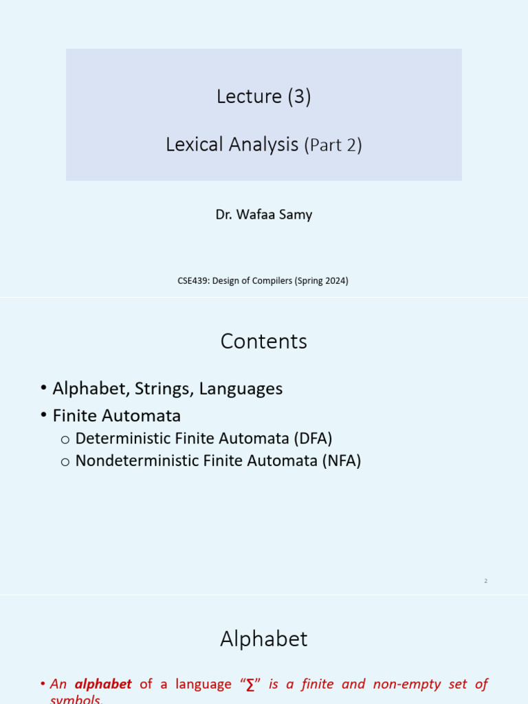 3-Lexical Analysis Part2 | PDF | Theoretical Computer Science | Formalism (Deductive)