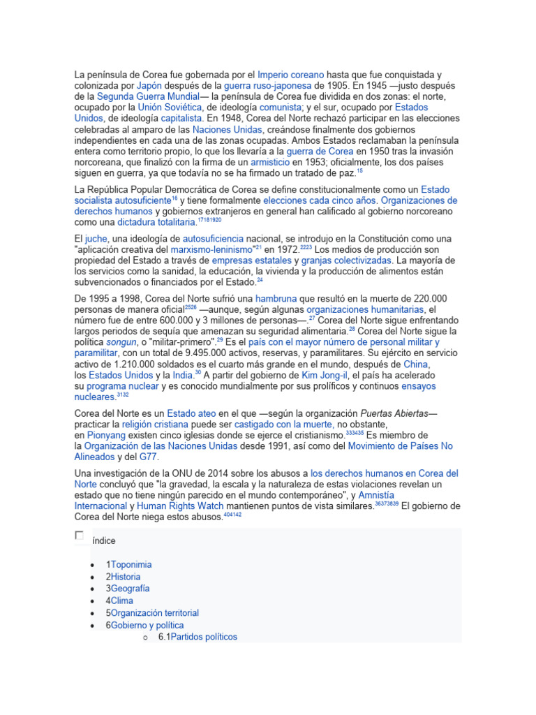 Corea Del Norte Y Sur Pdf Corea Del Norte Política Mundial