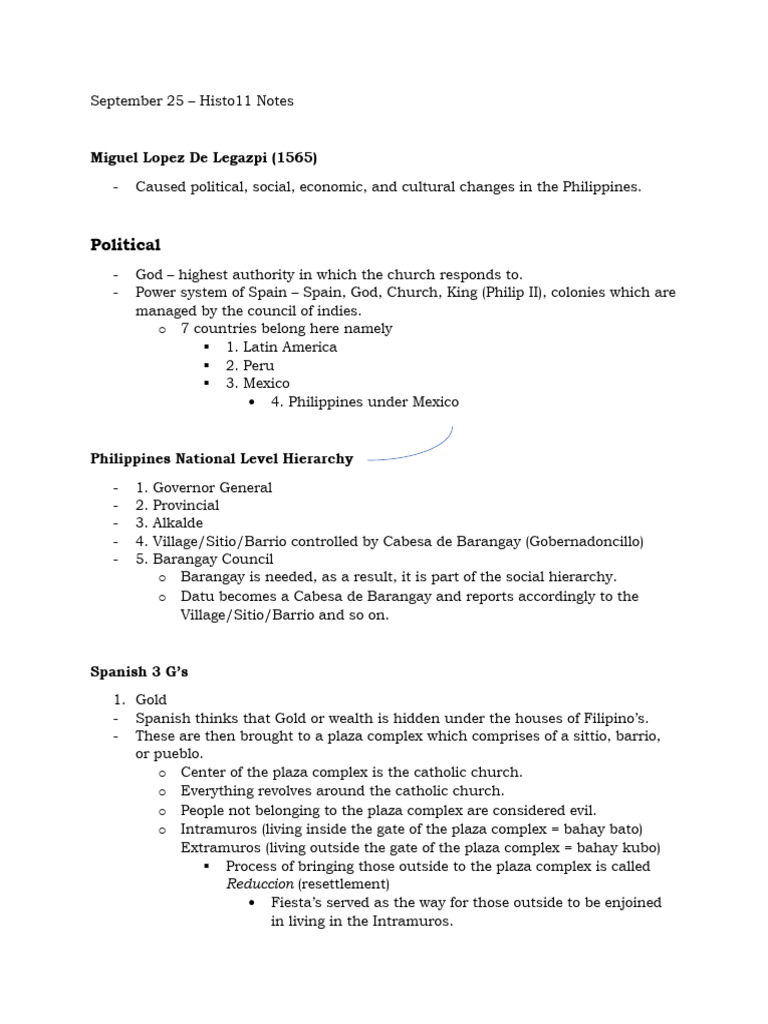 Histo 11 - LectureSept25 | PDF | Philippines | Spanish East Indies