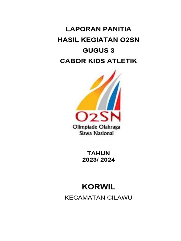 Laporan Kegiatan O2SN Kids Atletik 2024 | PDF