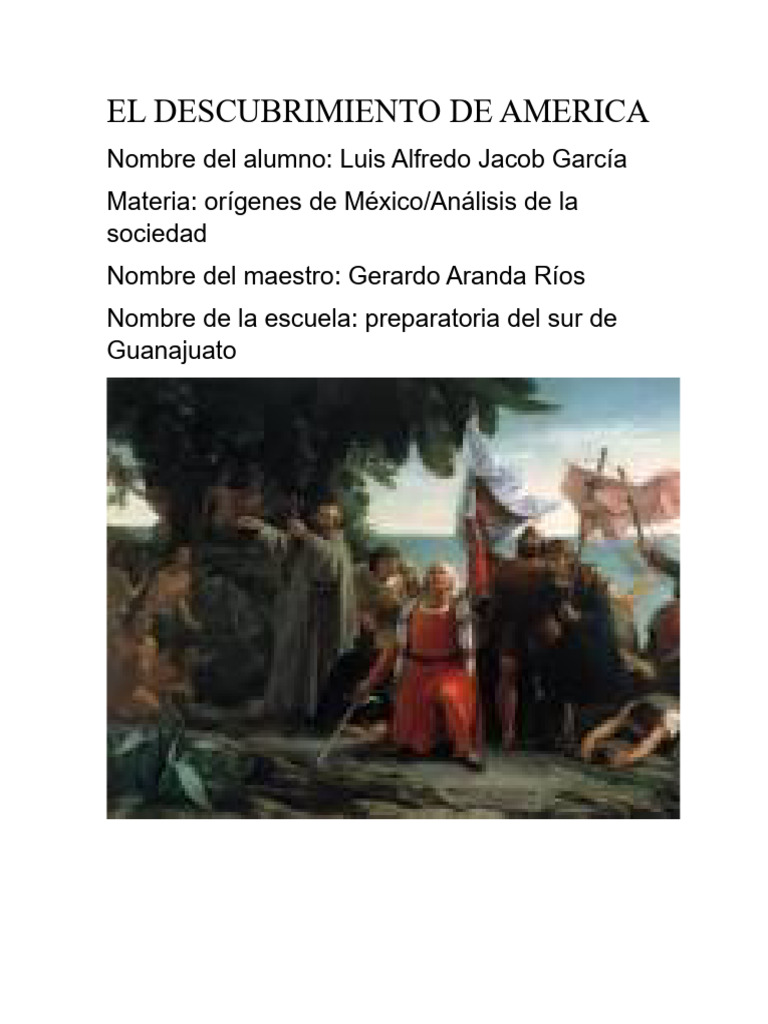 El Descubrimiento de America | PDF | Américas | Cristobal colon