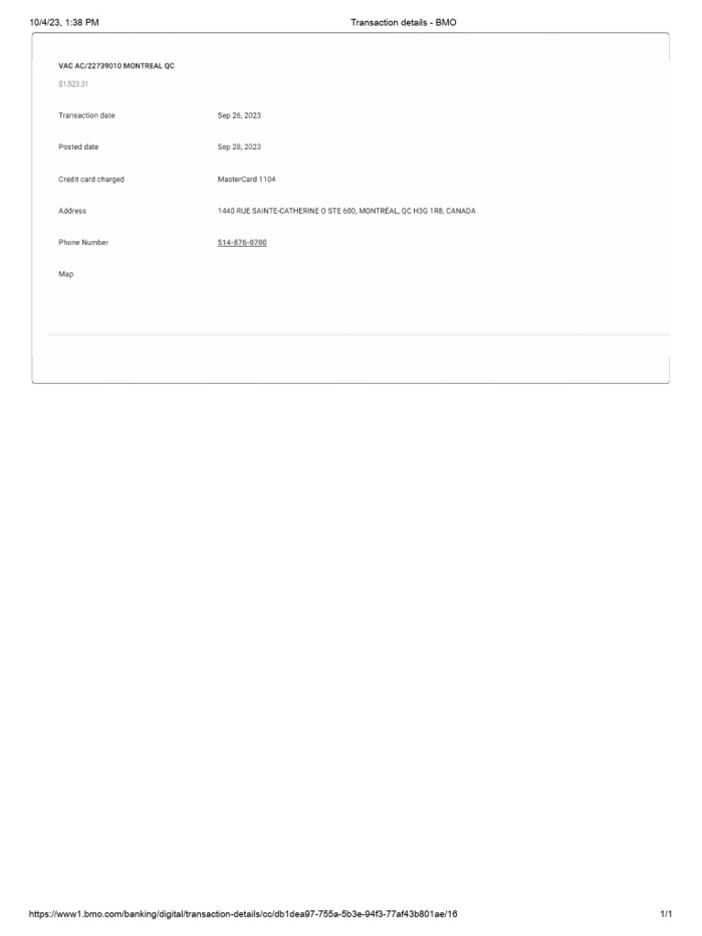 BMO Transaction Details Guide | PDF | Finance & Money Management