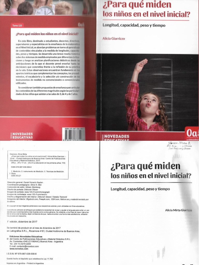 Libro ¿Para Qué Miden Los Niños en El Nivel Inicial-Giarrizzo | PDF