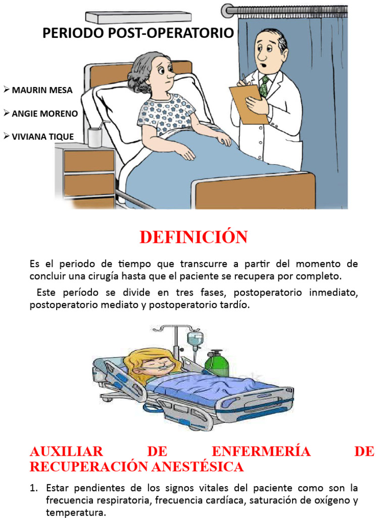 Periodo Post Operatorio | PDF | Cirugía | Medicina CLINICA