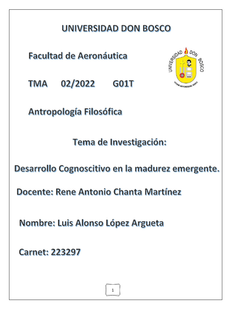 Ensayo Desarrollo Cognoscitivo en La Adultez | PDF | Adultos | Inteligencia