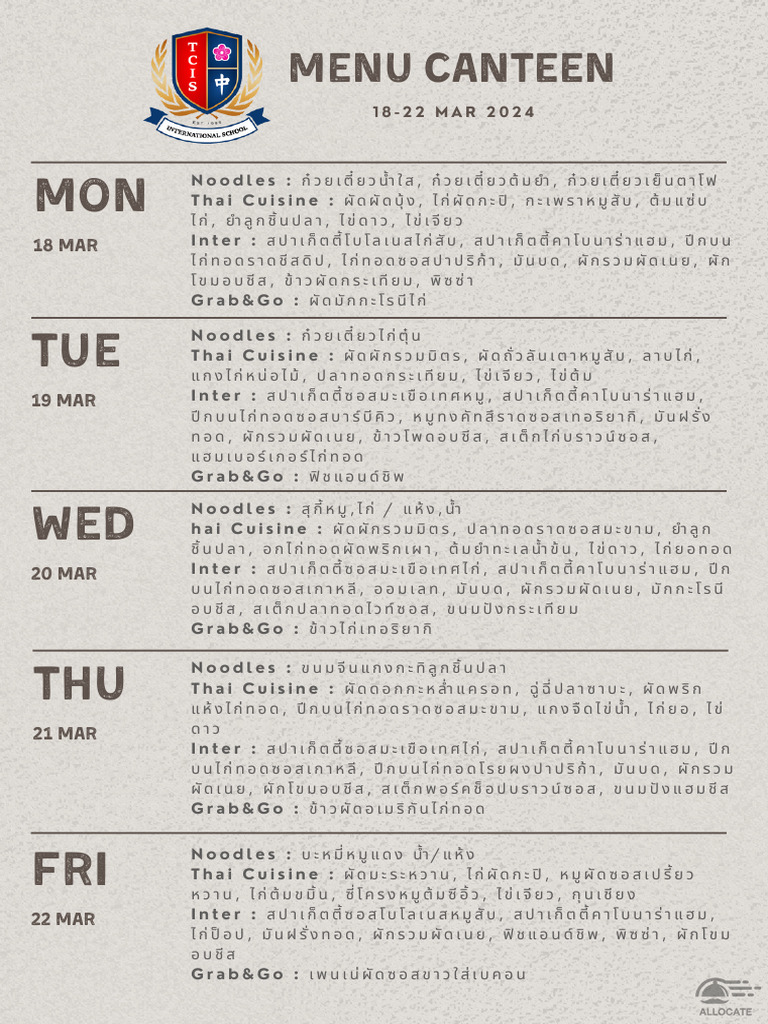 Menu Canteen 18-22 edit | PDF