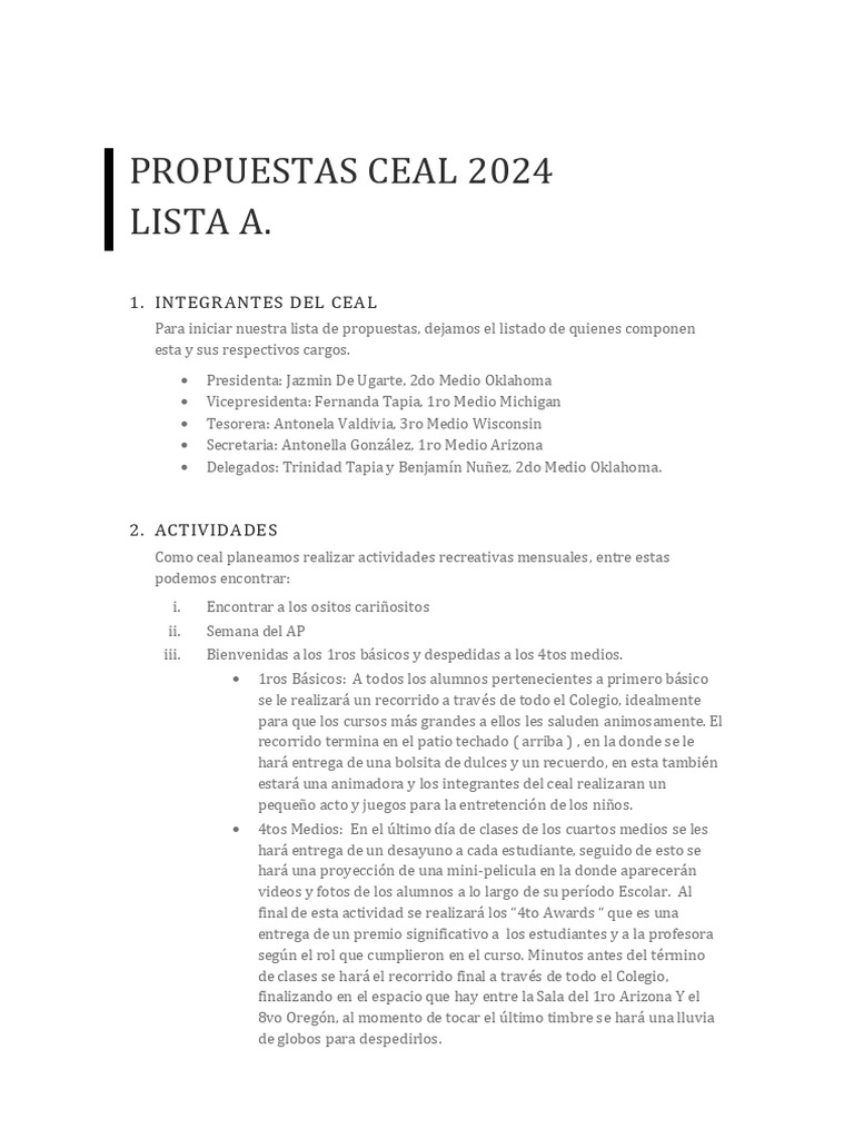 Propuestas Ceal 2024 | PDF