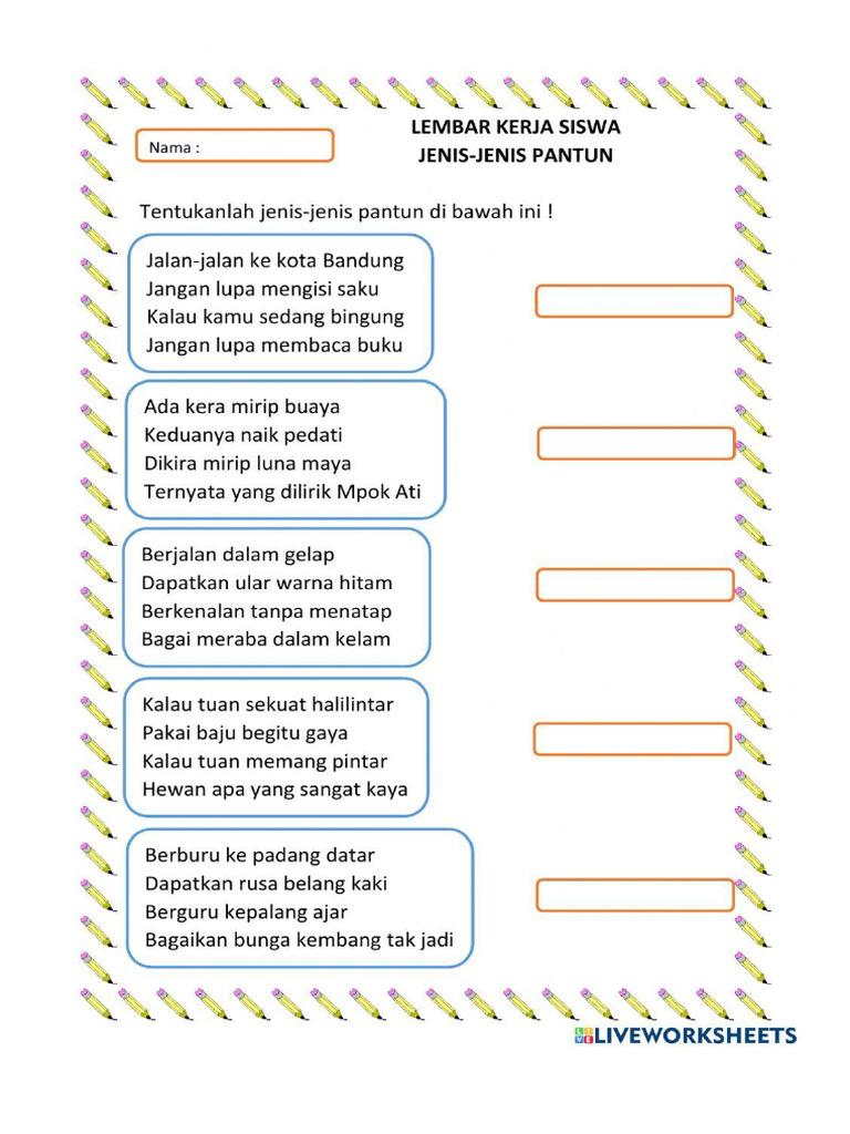 LKPD Pantun Kelas 2 | PDF