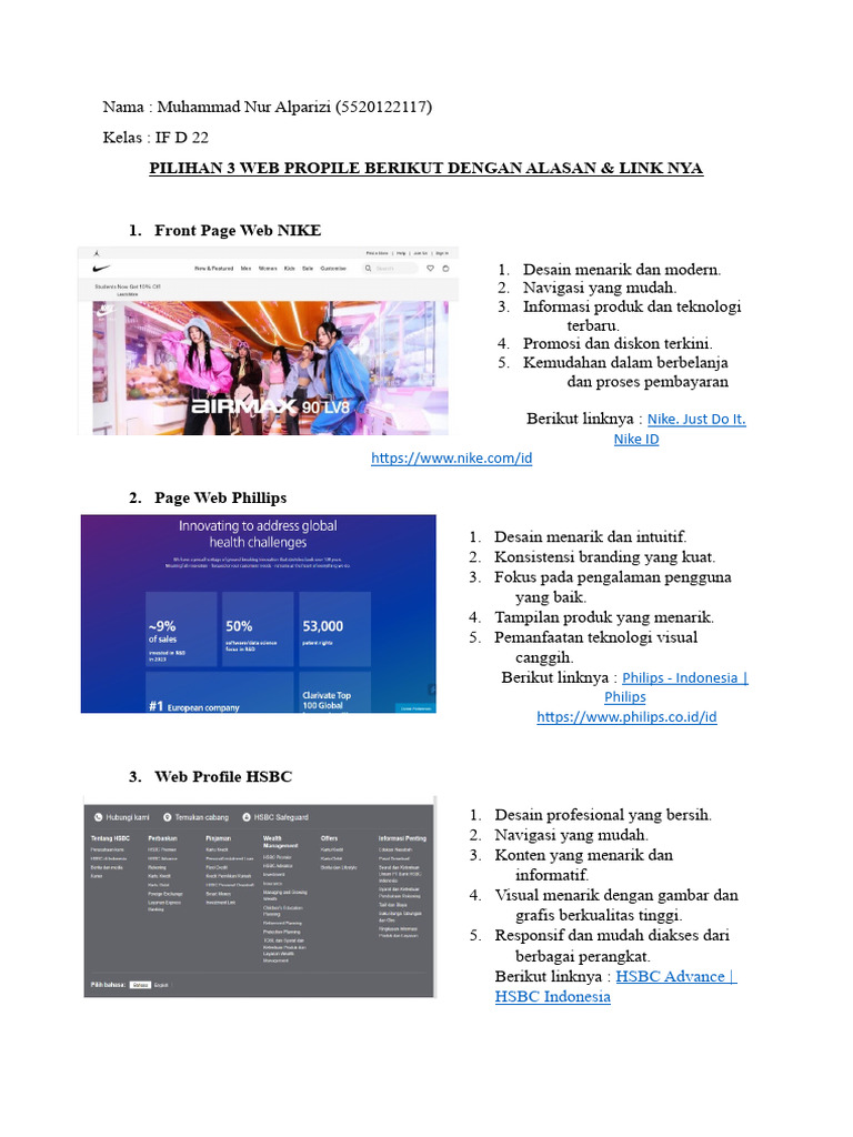 3 Profile Web & Alasannya (Muhammad Nur Alparizi) | PDF