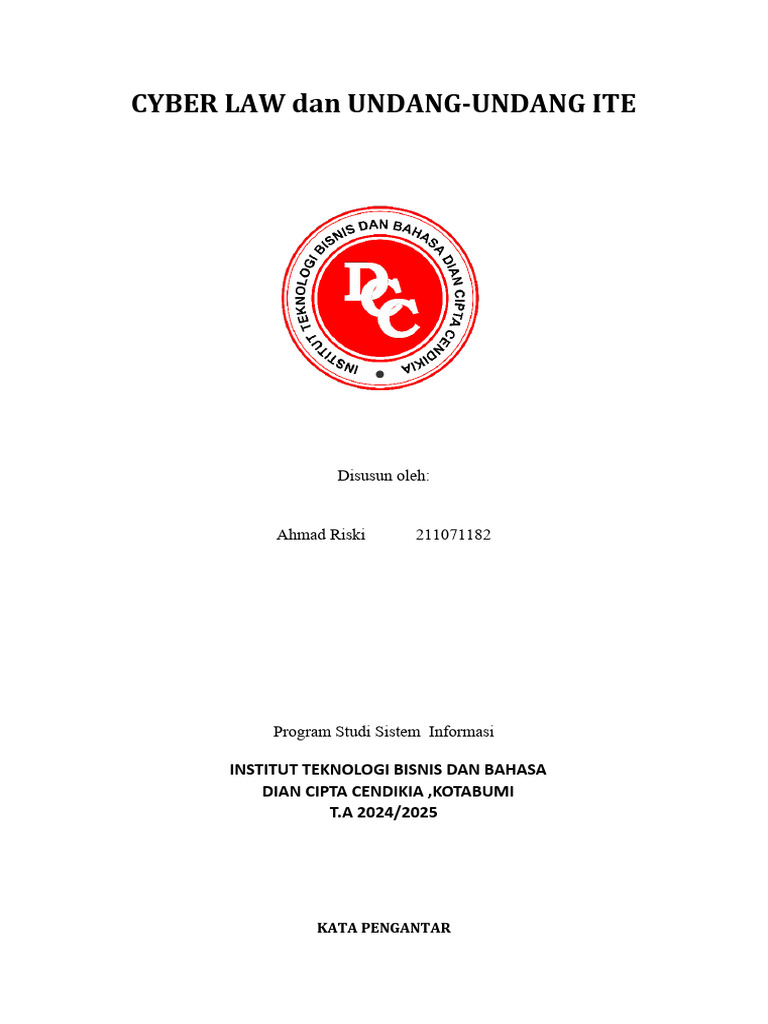 CYBER - LAW - Dan - UNDANG - UNDANG - ITE Ahmad Riski | PDF