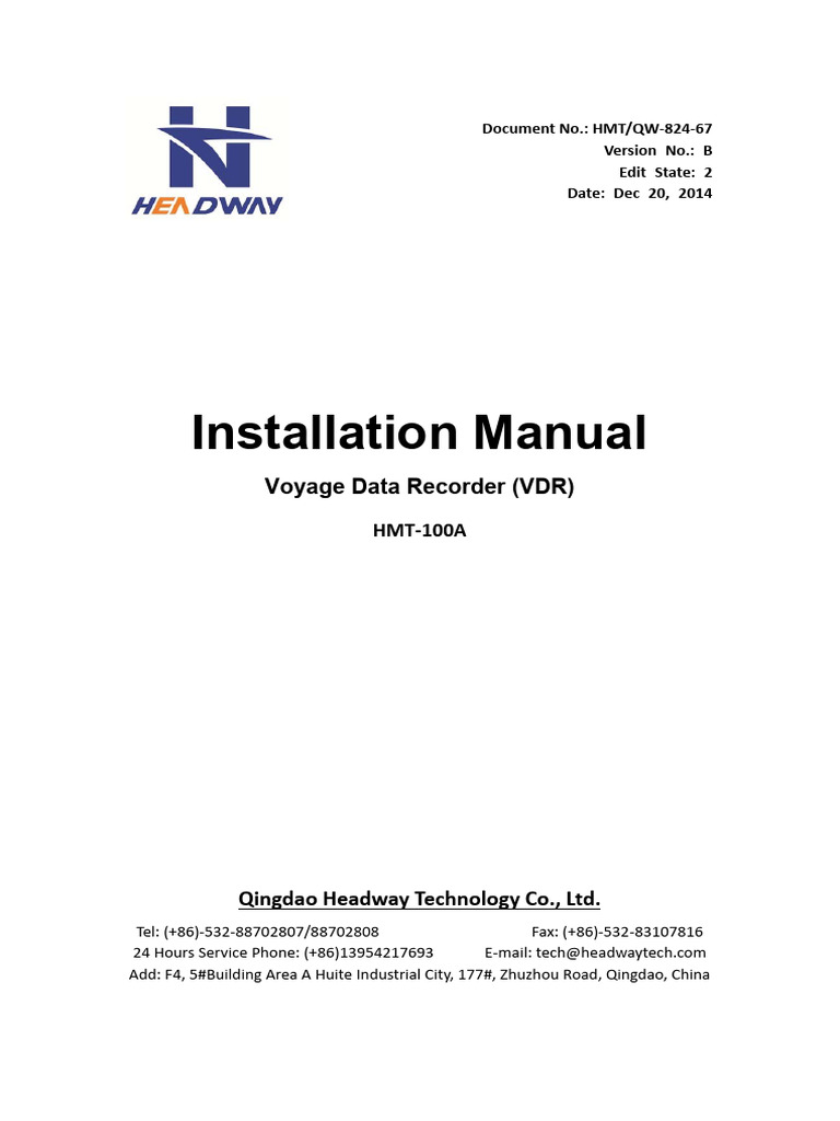 VDR Installation Manual | PDF | Microphone | Video