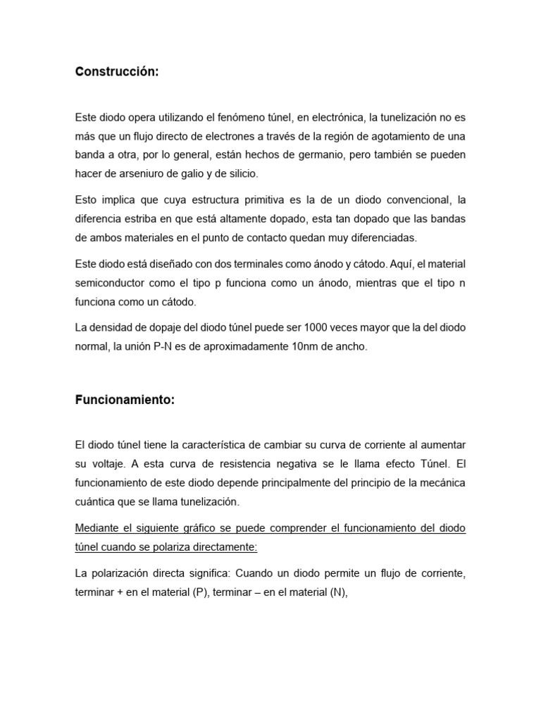 Diodo Tunel | PDF | Diodo | Semiconductores