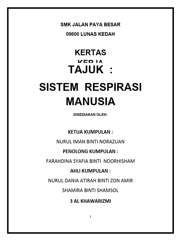 Sains Tingkatan 3 Membina Model Sistem Respirasi Manusia | PDF Sains Tingkatan 3 Membina Model Sistem Respirasi Manusia | PDF