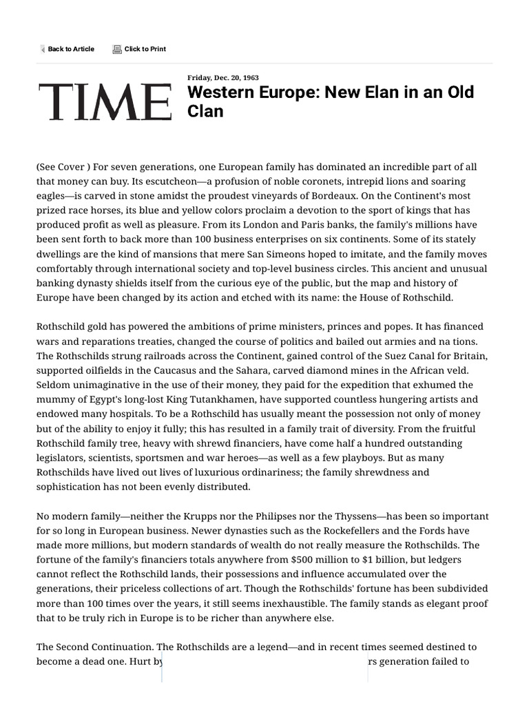 Western Europe - New Elan in An Old Clan - Printout - TIME | PDF ...
