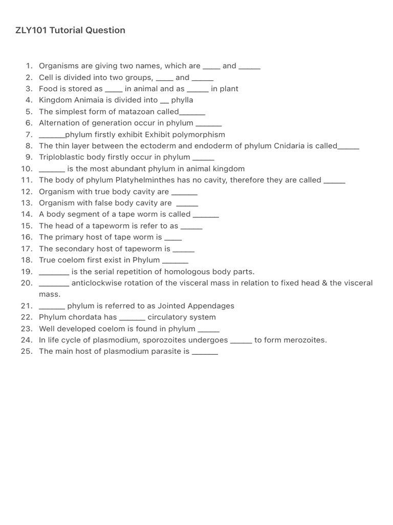 ZLY101 Tutorial Question | PDF